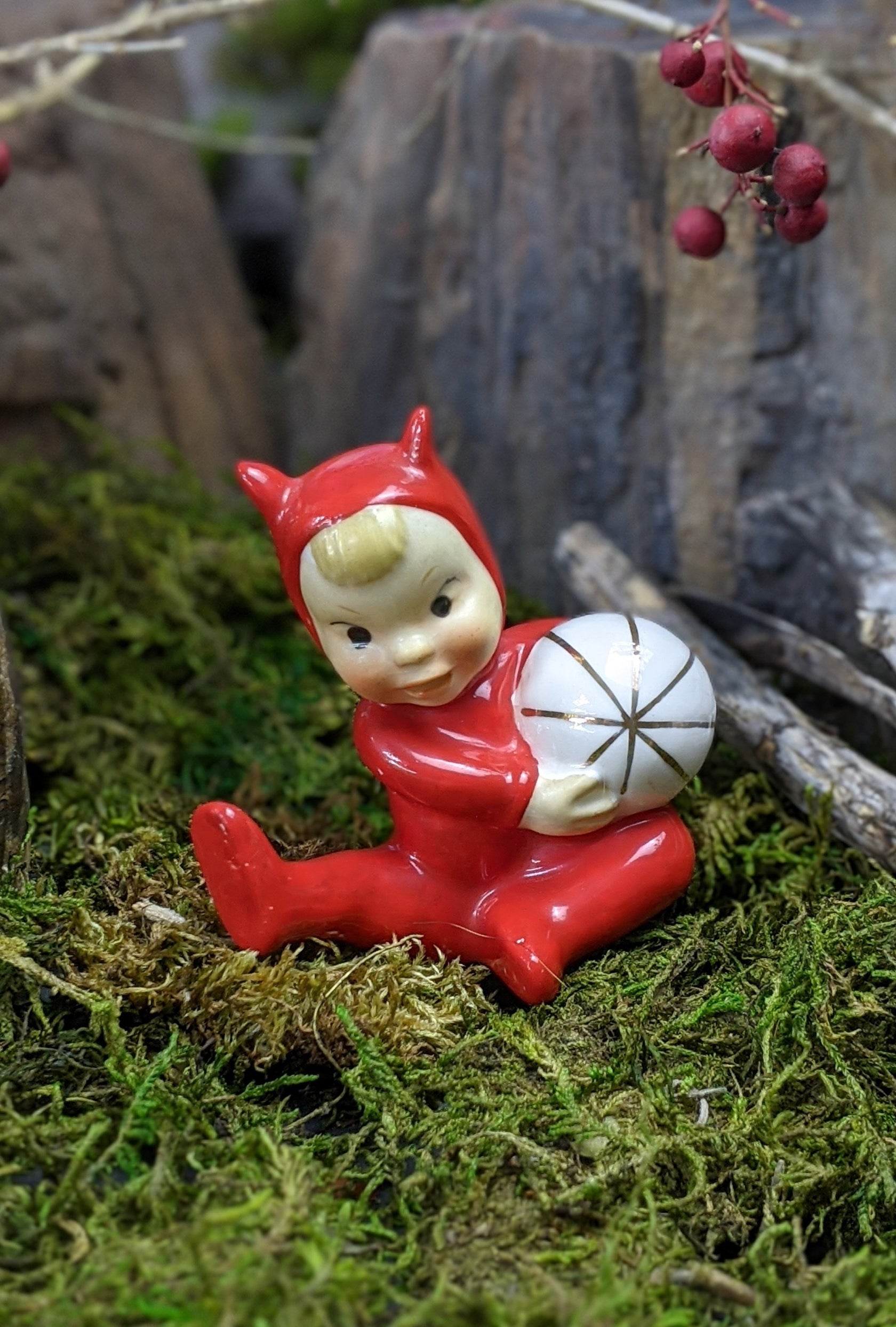 Vintage mini Napco devil pixie with ball – SAD ROSETTA