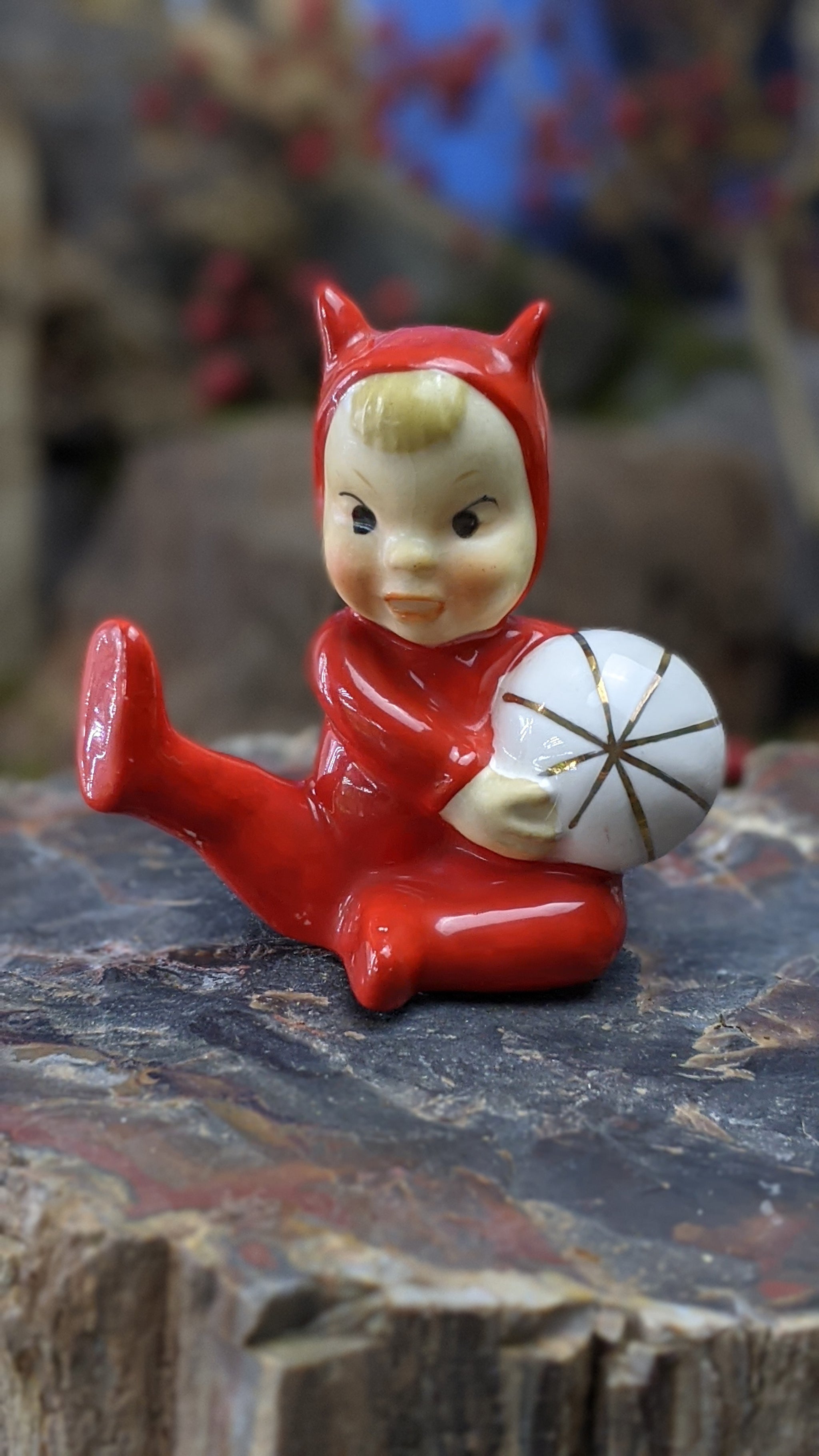 Vintage mini Napco devil pixie with ball – SAD ROSETTA